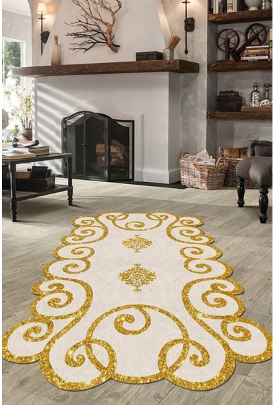 Benalya Dijital Baskı Yıkanabilir Kaymaz Dot Taban Halı CP1080