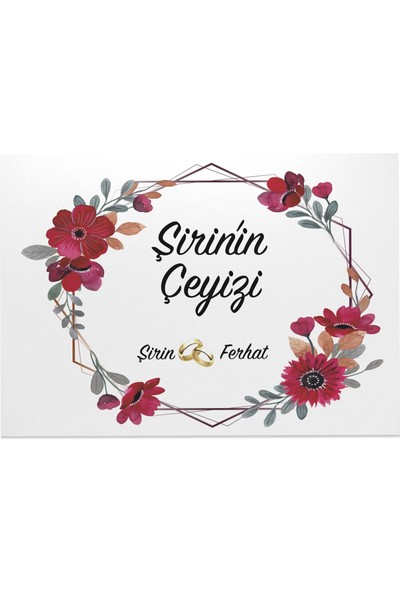 Evrem Kırtasiye Gelin Çeyiz Koli Etiketi 10 Adet A5 (14,8X21CM) Ebat Baskılı Sticker