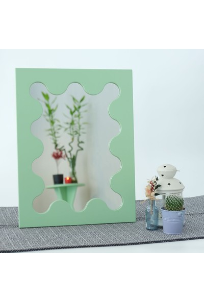 Farbelab Mm1 Dalgalı Kenarlı Mint Yeşili Renkli Ahşap Dekoratif Ayna 40X52CM Farbelab Mm1 Dalgalı Kenarlı Mint Yeşili Renkli Ahşap Dekoratif Ayna 40X52CM