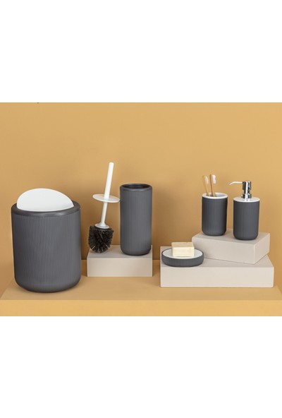 Madame Coco Martre 5'li Banyo Seti - Antrasit Madame Coco Martre 5'li Banyo Seti - Antrasit