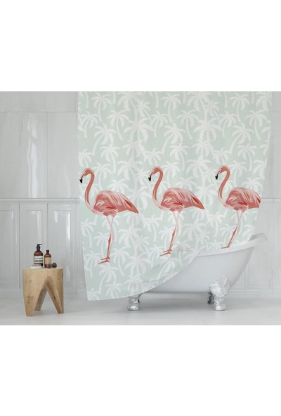 Zethome Tropik Banyo Duş Perdesi 6442 Tek Kanat 1X120X200