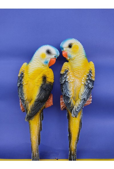 Mehmet Arkan Özel Hediyelik Dünyası Ikili Papağan Duvar Süsü 5