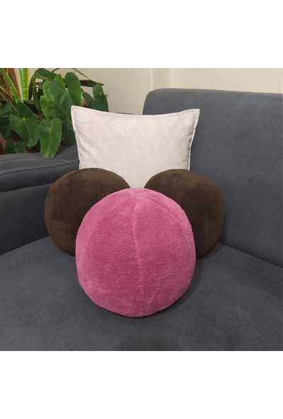 Register 3' Lü Top Kırlent Yastık Minder (2 Büyük Kahve 40 cm - Büyük Pembe 40 Cm) Register 3' Lü Top Kırlent Yastık Minder (2 Büyük Kahve 40 cm - Büyük Pembe 40 Cm)