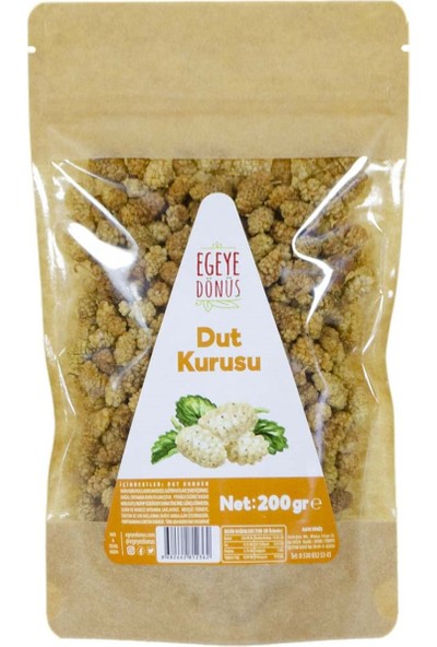 Egeye Dönüş Şekersiz Dut Meyvesi Kurusu 200 gr (Katkı Koruyucu Içermez) Egeye Dönüş Şekersiz Dut Meyvesi Kurusu 200 gr (Katkı Koruyucu Içermez)