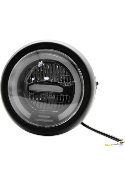 Strade Store Beyaz Lens LED Sokak Bob Için Gündüz Yuvarlak Far Motosiklet (Yurt Dışından)