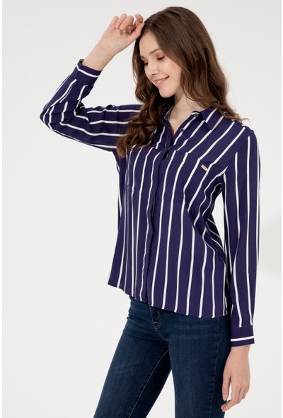 U.S. Polo Assn. Kadın Lacivert Gömlek 50248411-VR033