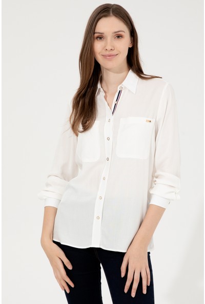 U.S. Polo Assn. Kadın Beyaz Gömlek 50254694-VR013