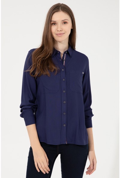 U.S. Polo Assn. Kadın Lacivert Gömlek 50254694-VR033