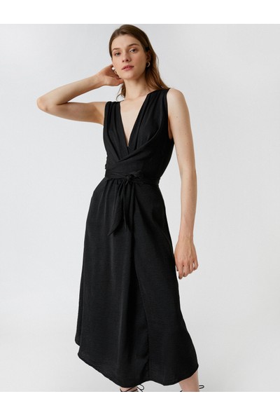 Koton Midi Boy Elbise Anvelop Kuşaklı Koton Midi Boy Elbise Anvelop Kuşaklı