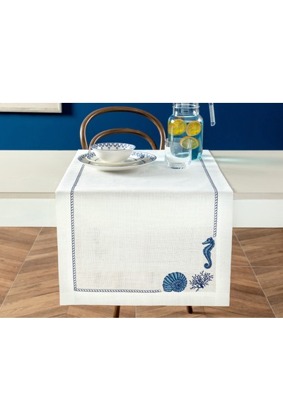 Madame Coco Coralıne Runner - Lacivert - 48X145 cm