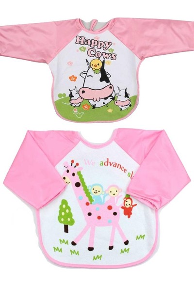 Poky Uzun Kollu Mama ve Faliyet Önlüğü Pembe 2'li