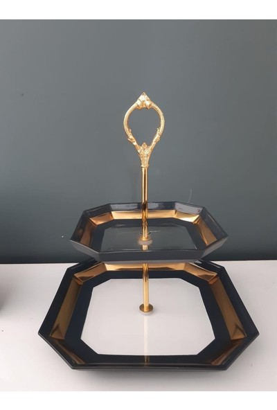 Decorium Ars 4077 Abc Iki Katlı Servis Tabağı Vısıon Black Decorium Ars 4077 Abc Iki Katlı Servis Tabağı Vısıon Black