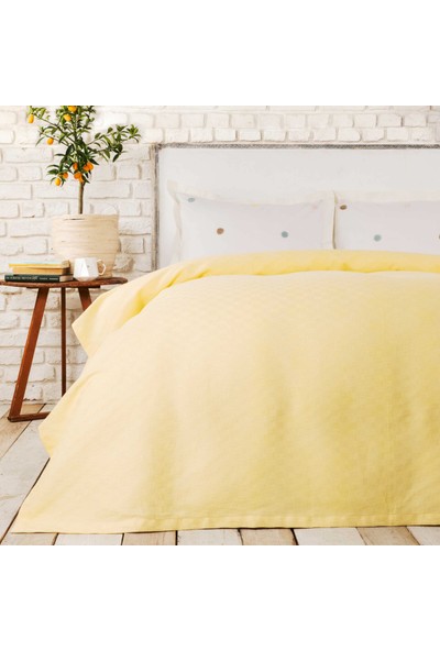 Karaca Home Boni Sarı %100 Pamuk Çift Kişilik Pike
