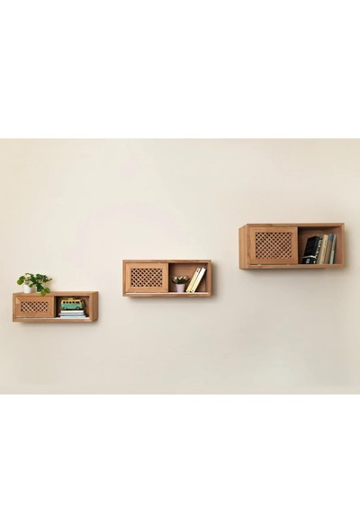 My Wood Teks Duvar Rafı Sürgülü Kapaklı Hazeranlı Duvar Dekoru 3'lü Duvar Dekoru My Wood Teks Duvar Rafı Sürgülü Kapaklı Hazeranlı Duvar Dekoru 3'lü Duvar Dekoru