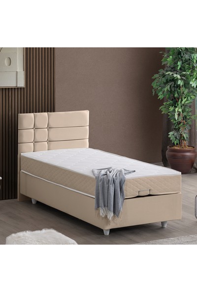 Cesur Almada Tek Kişilik Baza Başlık Letto Yatak Seti Bej Cesur Almada Tek Kişilik Baza Başlık Letto Yatak Seti Bej