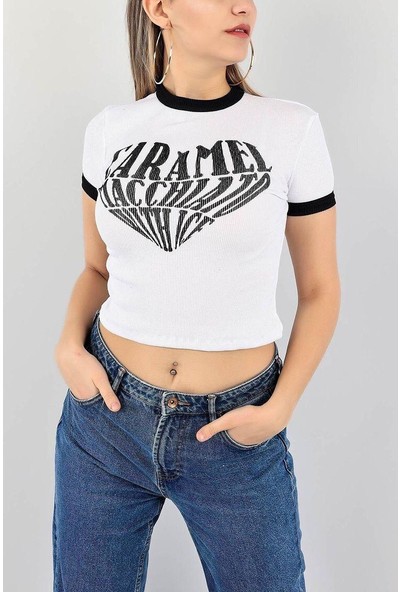 Rüyam Kadın Likralı Bisiklet Yaka Crop Bluz Rüyam Kadın Likralı Bisiklet Yaka Crop Bluz