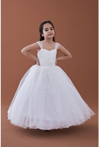 Peri & Mor Peri&mor Kabarık Tüllü Arkası Kurdele Detaylı Kız Çocuk Elbise Gelinlik Peri & Mor Peri&mor Kabarık Tüllü Arkası Kurdele Detaylı Kız Çocuk Elbise Gelinlik