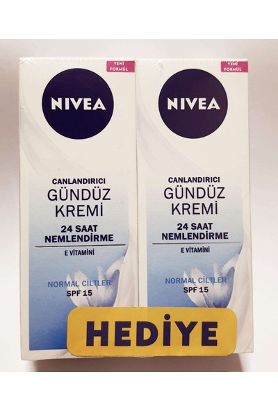 Nivea Canlandırıcı Gündüz Kremi Normal Cilt SPF15 50ML + 50 ml Nivea Canlandırıcı Gündüz Kremi Normal Cilt SPF15 50ML + 50 ml
