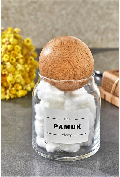 Fbz Home Top Kapaklı Dekoratif Pamuk Organizeri 300 ml Fbz Home Top Kapaklı Dekoratif Pamuk Organizeri 300 ml