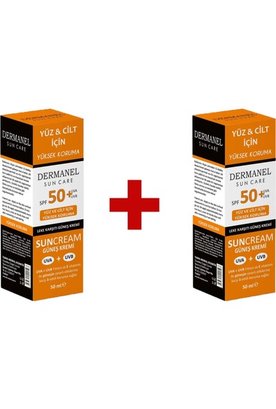 Dermanel Leke Karşıtı Spf 50+ Güneş Kremi 50 ml 2'li Set