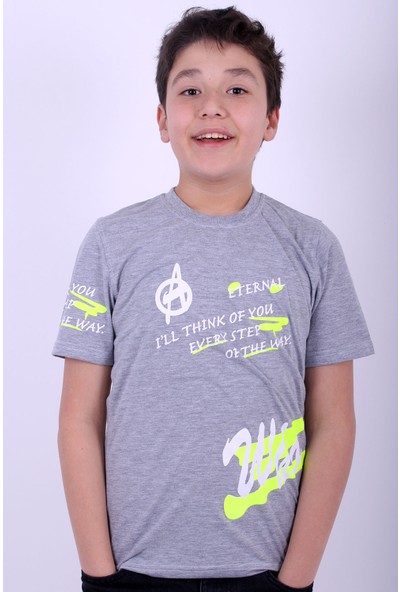 Who Yazı Baskılı Fosforlu Sıfır Yaka T-Shirt