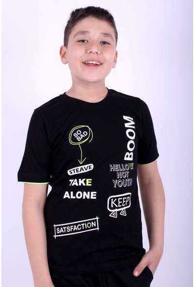 Fyk Kids Boom Baskılı Sıfır Yaka T-Shirt