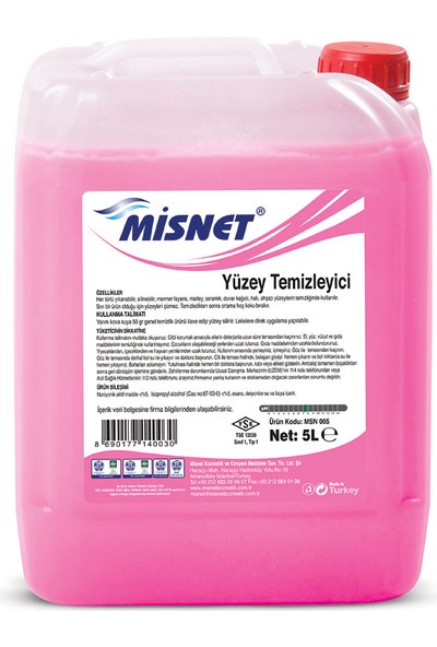 Misnet Parfümlü Yüzey Temizleyici Pembe (Flowers) 5lt