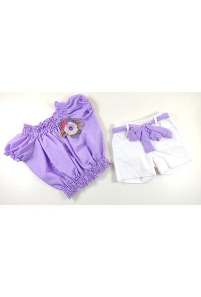 Neo Style Lila Neo Style Kız Çocuk 2 Li Şortlu Takım