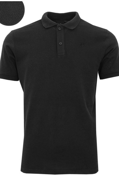 Varetta Erkek Siyah Regular Kesim Polo Yaka Erkek T-Shirt