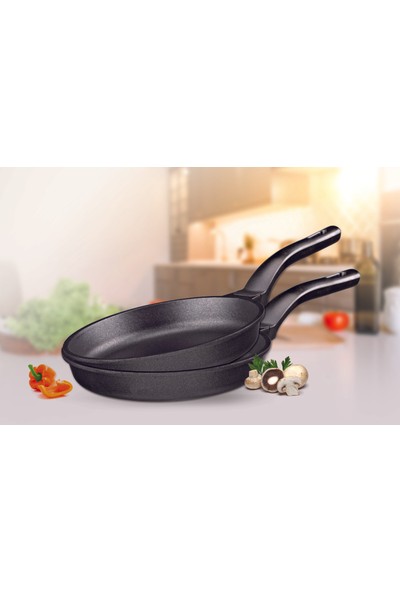 Bernardo Siena Titanyum Döküm 24 cm - 28 cm İkili Tava Seti