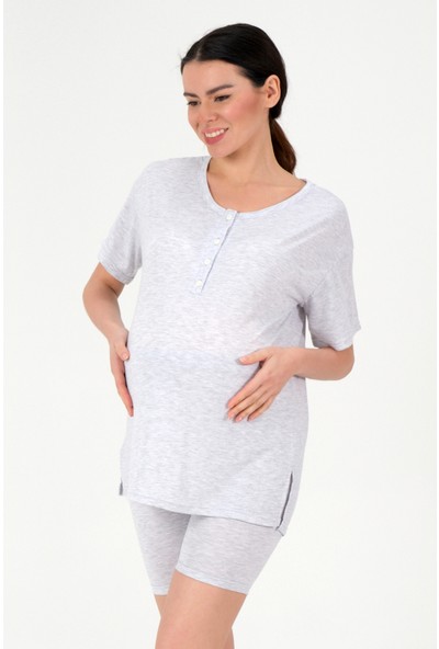 Prettychic Mama Hamile ve Lohusa Emzirme Özellikli Beli Ayarlanabilir Şort Takım Prettychic Mama Hamile ve Lohusa Emzirme Özellikli Beli Ayarlanabilir Şort Takım