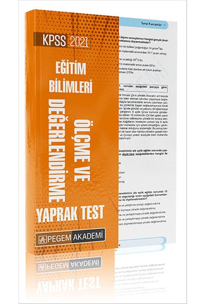 Pegem Akademi Yayıncılık 2021 KPSS Eğitim Bilimleri Ölçme ve Değerlendirme Yaprak Test Pegem Akademi Yayıncılık 2021 KPSS Eğitim Bilimleri Ölçme ve Değerlendirme Yaprak Test