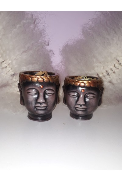 Gardenya Buda Saksı & Mumluk 2'li Set Model 2