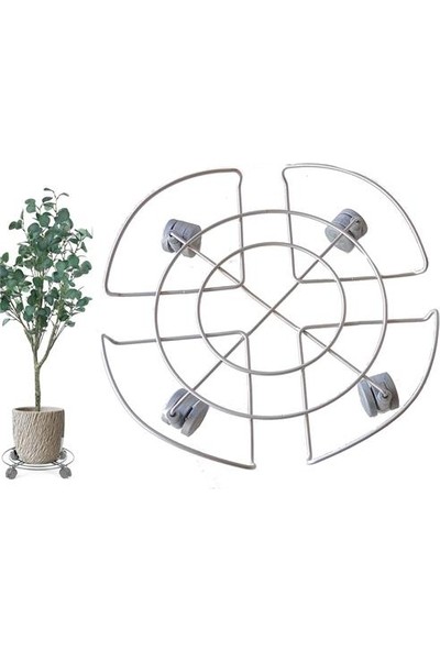Homecare 6 Adet Brevetti 4 Tekerlekli Gri Metal Saksı Taşıyıcı ve Altığı Homecare 6 Adet Brevetti 4 Tekerlekli Gri Metal Saksı Taşıyıcı ve Altığı