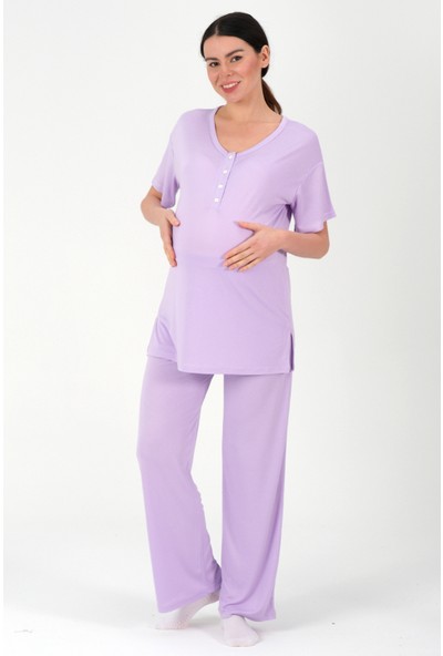 Prettychic Mama Hamile ve Lohusa Emzirme Özellikli Beli Ayarlanabilir Pijama Takımı Prettychic Mama Hamile ve Lohusa Emzirme Özellikli Beli Ayarlanabilir Pijama Takımı