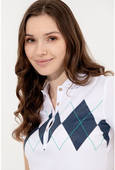 U.S. Polo Assn. Kadın Beyaz T-Shirt 50252261-VR013