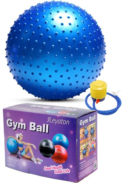 Leyaton Dikenli Yoga Pilates Aeorobik Jimnastik Topu 65 cm Mavi Leyaton Dikenli Yoga Pilates Aeorobik Jimnastik Topu 65 cm Mavi