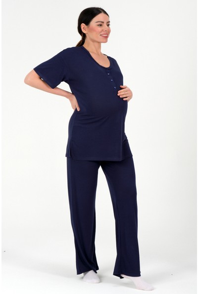 Prettychic Mama Hamile ve Lohusa Emzirme Özellikli Beli Ayarlanabilir Pijama Takımı Prettychic Mama Hamile ve Lohusa Emzirme Özellikli Beli Ayarlanabilir Pijama Takımı