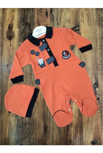 Uzun Kollu Bebek Tulumu - 2 Parça Mercan