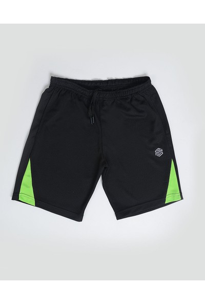 Smash & Slice Erkek Çocuk Antrenman Cepli Spor Şort - Siyah