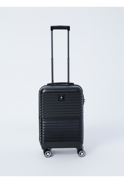 Fabrika Siyah Çekçekli Sert Valiz
