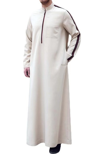 Janae Erkekler Için Fermuar Yakalı Jubba M- Bej (Yurt Dışından)