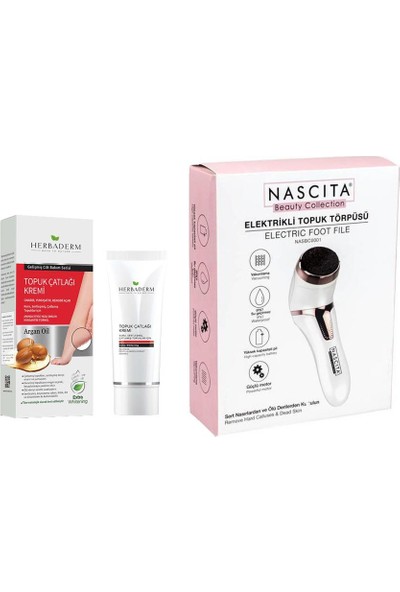 Nascita Elektrikli Topuk Törpüsü + Herbaderm Topuk Catlak Kremi 60ML