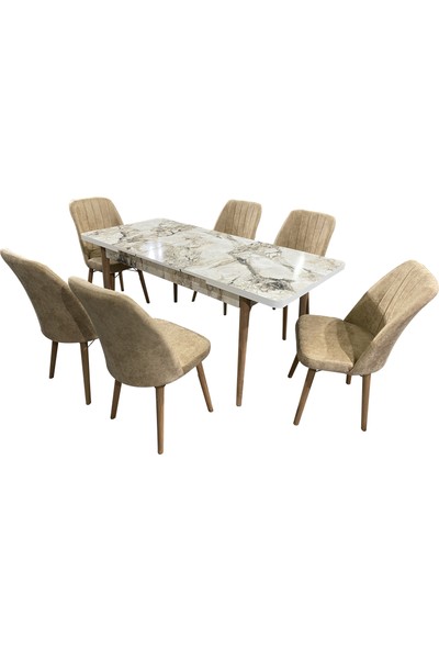 Demma Mobilya Efes Açılır-Kapanır Yemek Masası Takımı Demma Mobilya Efes Açılır-Kapanır Yemek Masası Takımı