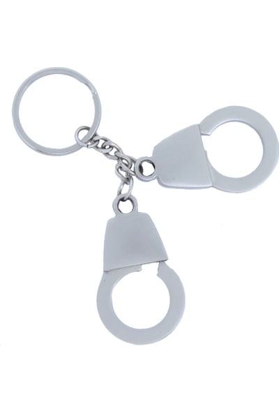 Hiçdurmaal Çiftli Kelepçe Görünümlü Metal Anahtarlık Hiçdurmaal Çiftli Kelepçe Görünümlü Metal Anahtarlık