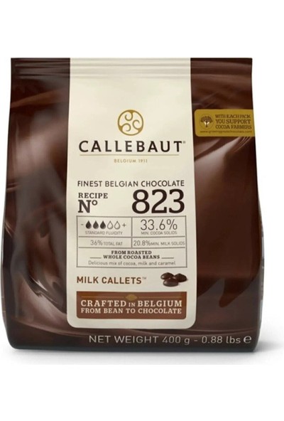 Callebaut Sütlü Damla Çikolata 823 400 gr