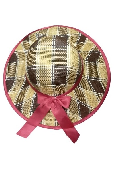 Topaloğlu Kardeşler Renkli Kurdaleli Hasır Şapka