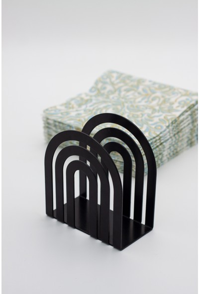 Evay Tasarım Metal Dekoratif Siyah Peçetelik