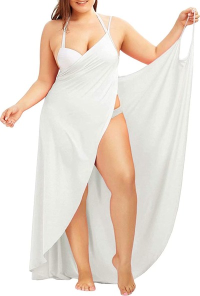 Asksa Askılı Uzun Kadın Elbise 5xl - Beyaz (Yurt Dışından) Asksa Askılı Uzun Kadın Elbise 5xl - Beyaz (Yurt Dışından)