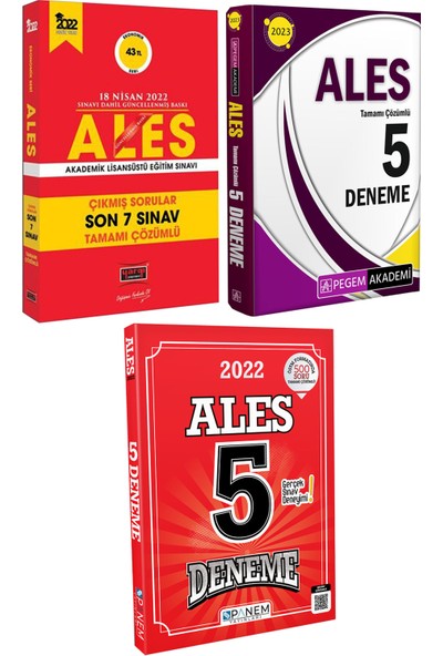 Pegem Akademi Yayıncılık ALES Son 7 + 5 Deneme + Panem Genel 5 Deneme Pegem Akademi Yayıncılık ALES Son 7 + 5 Deneme + Panem Genel 5 Deneme